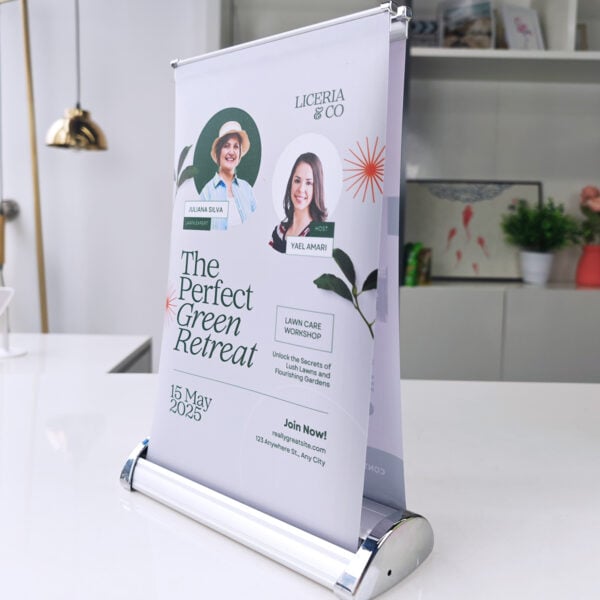 Double-Sided Mini Table Top Banners - Compact & Effective