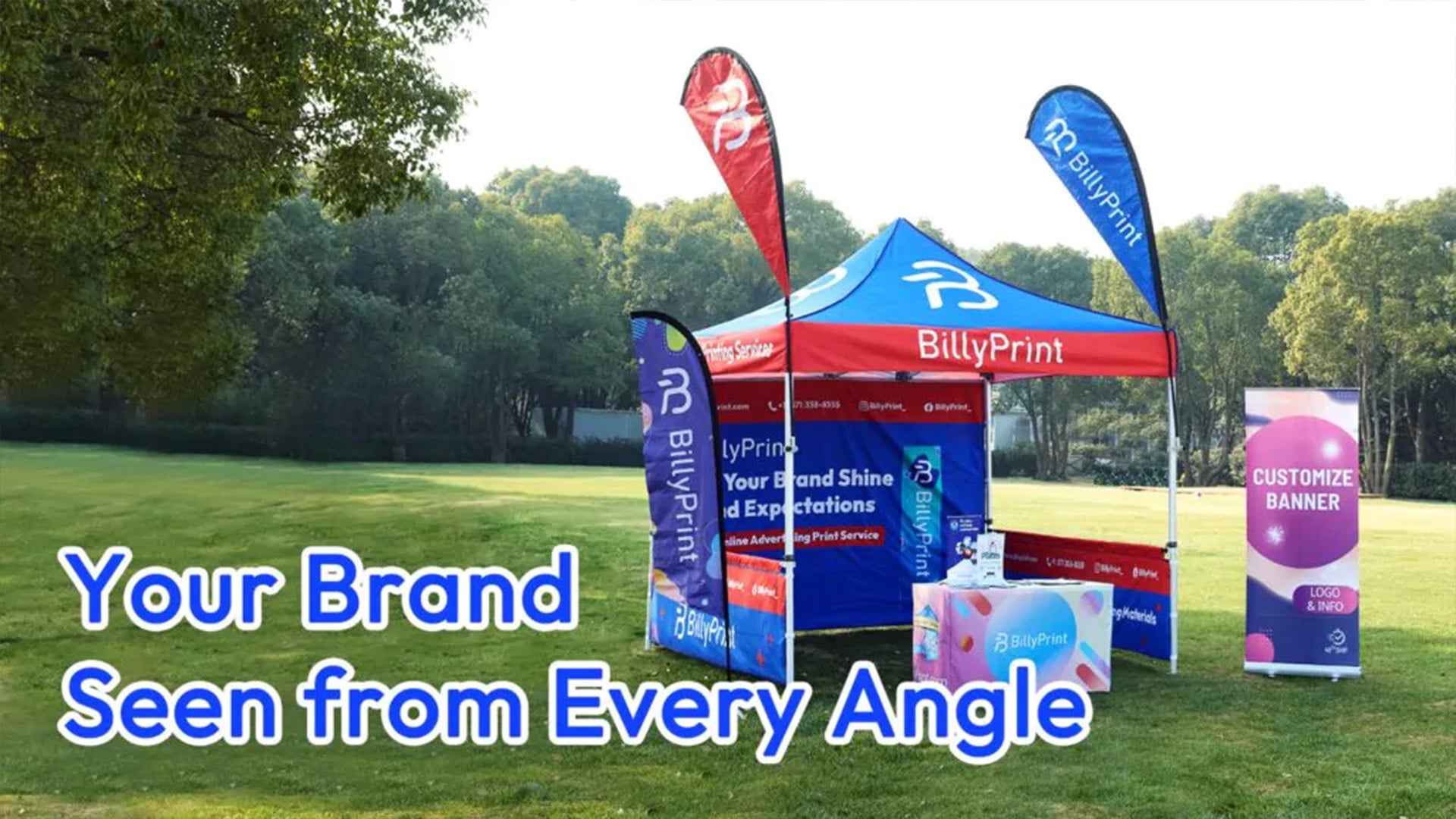 Two-Sided Printing Wall for Custom Canopy Tent enhances visibility and ...